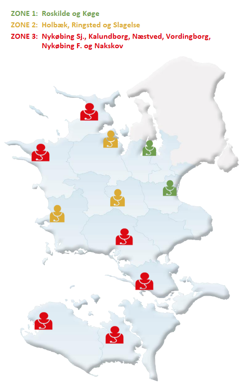 Oversigtskort over Lægevagten - sundhed.dk